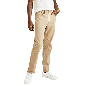 Dockers Men's Straight Fit Jean Cut All Seasons Tech Pants (Standard and Big & Tall), New British Khaki, 32W x 32L