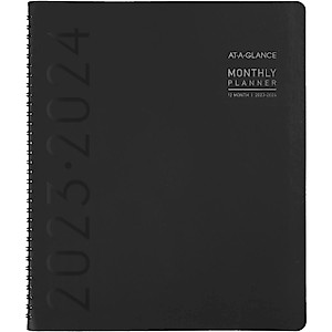 AT-A-GLANCE 2023-2024 Planner, Monthly Academic, 9" x 11", Large, Contempo, Black (70074X05)