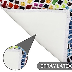 Better Trends Picasso Mosaic Collection 100% Combed Cotton Tufted Yarn Super Absorbent Thick Bath Mat Rug Rubber Latex Backing Machine Washable, 20" x 60" Runner, Multicolor Pattern