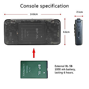 Handheld Game Console ,Retro Game Console OpenDingux Tony System , Built-in 3007 Classic Game Console 3 Inch IPS Screen Portable Video Game Console - Transparent Black