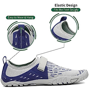 SAGUARO Water Shoes for Men Women Swim Beach Shoes Quick-Dry Zero Drop Aqua Shoes for River Wet Pool Surf Kayak Blue US 5 Men/7 Women