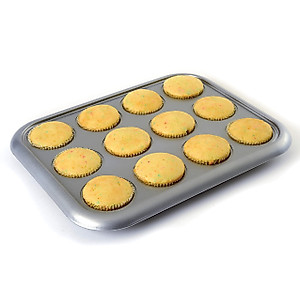 Norpro Nonstick More-Than-A-Muffin Pan, Standard, 12-Count, Grey