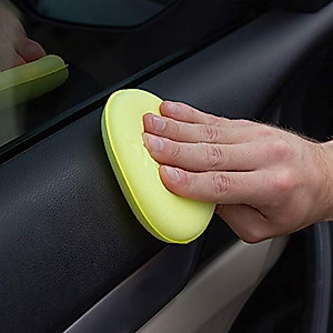 VIKING Foam Wax Applicator Pads and Cleaning Pads, Soft Car Detailing Sponges, Yellow, 4.25 in. Diameter, 6 Pack