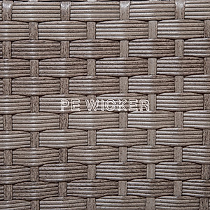 MeetLeisure Bistro Set 3 Piece Outdoor Patio Furniture, Wicker Swivel Rocking Chair Set with Matching Coffee Table & Premium Fabric Cushion(Mixed Grey/Beige)