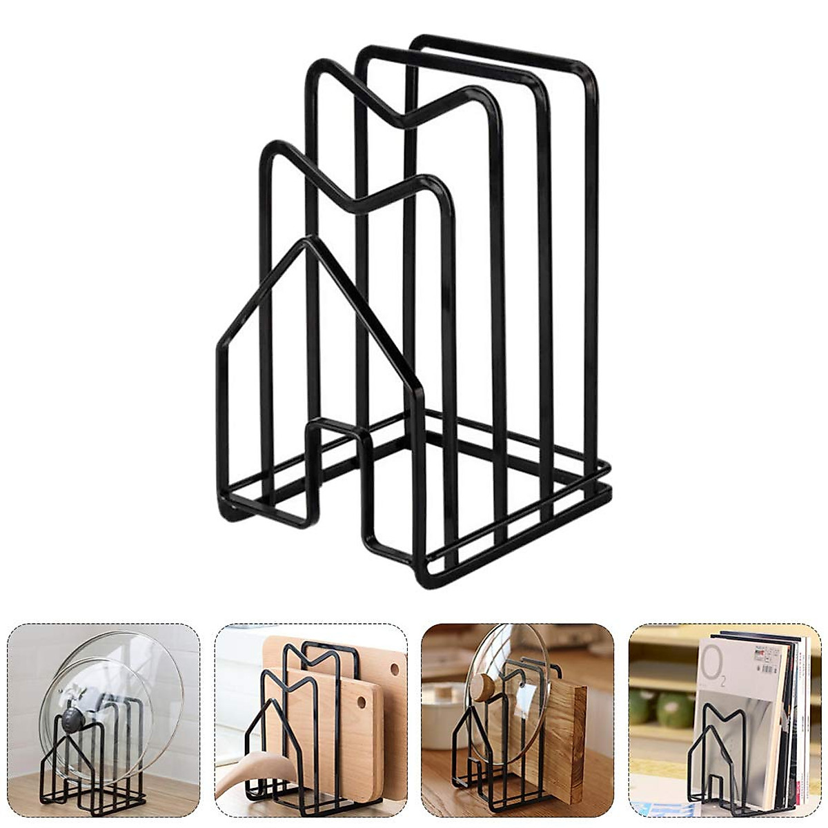 Cabilock 1pc Multifunctional Pot Lid Holder Cutting Board Rack Pan Storage Rack Dish Chopping Board Holder Kitchen Pot Pan Lid Rack Pot Cover Organizer Tableware Stainless Steel Pot Rack