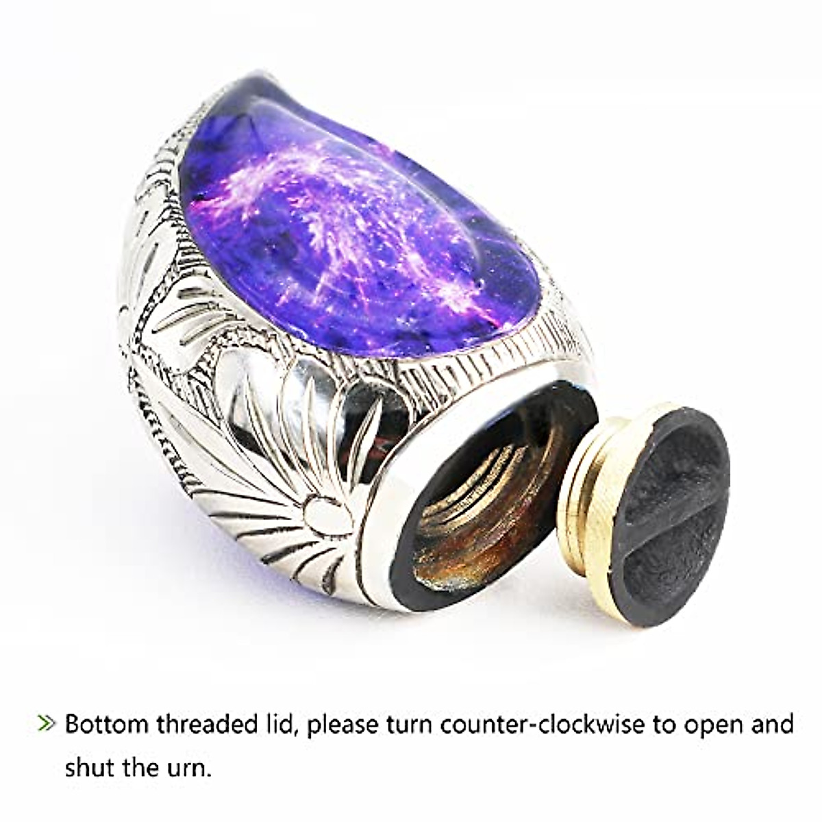 M MEILINXU Small Keepsake Urn for Human Ashes - Mini Cremation Urns for Ashes - Fits a Small Amount of Cremated Remains -Display Urn at Home or Office (Purple Starry Sky - Made of Brass Hand Engraved