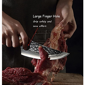 Kitory Super Heavy Duty Meat Cleaver 6" K5 + Viking Knife Butcher Boning Knife, Full Tang Multipurpose Man Sharp Kitchen Chef Knife HB02