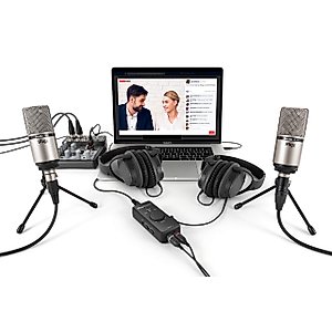 IK Multimedia iRig Stream stereo audio interface for iPhone, iPad, Mac, iOS and PC with USB-C, Lightning and USB for 24-bit, 48 kHz recording from mixers and studio gear