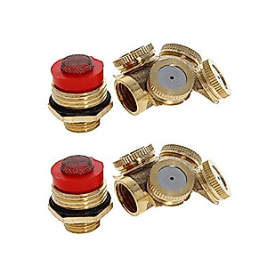 Jutagoss Misting Spray Nozzle, 1/2BSPF Brass 4 Holes Garden Sprinklers Irrigation Connector Fitting with Filter Mesh 2Pcs