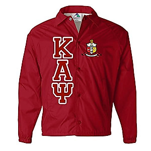 Deference Clothing Kappa Alpha Psi Chapter 20 Nylon Crossing Jacket Crest and Letters (as1, alpha, m, regular, regular, Red)
