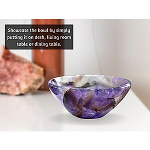 Amethyst Crystal Bowl - 2" Gem Stone Bowl for Altar Offering Bowl