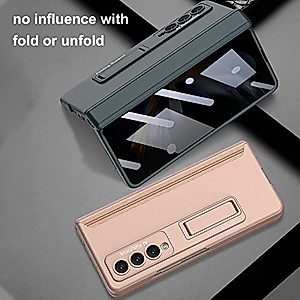 Libeagle Compatible with Samsung Galaxy Z Fold 4 Case [Built-in Privacy Screen Protector][Magnetic Hinge Protection][Adjustable Kickstand][Wireless Charging][Thin & Slim] Cover 5G 2022-Black