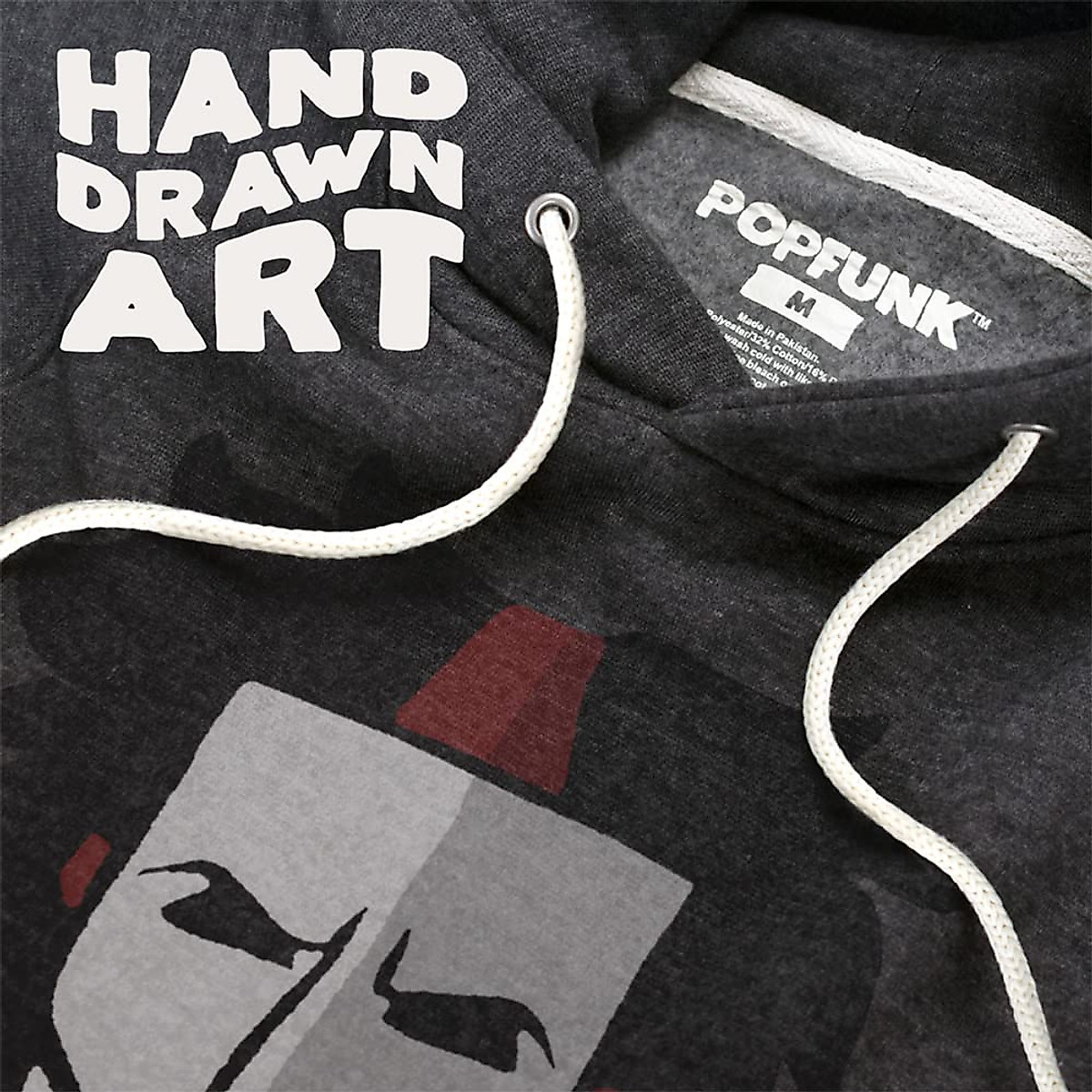 Popfunk Teenage Mutant Ninja Turtles Casey Jones Mask Official Premium Ultrasoft Tri-Blend Hoodie (Medium) Charcoal