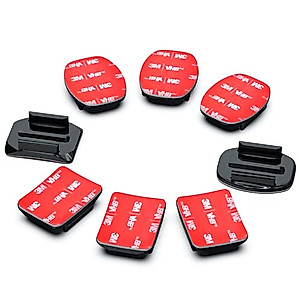 Sametop Helmet Adhesive Sticky Mounts Flat Curved 3M Mount Compatible with GoPro Hero 11, 10, 9, 8, 7, 6, 5, 4, Session, 3+, 3, 2, 1, Hero (2018), Fusion Max Cameras (8 Packs)
