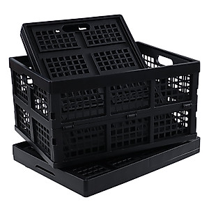 Zopnny 3 Packs Collapsible Plastic Basket, 30 L Stackable Storage Bin Crate, Utility Folding Baskets