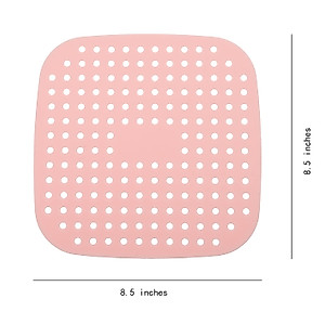 ZLR Silicone Air Fryer Liners Square 8.5 Inches, Eco-Friendly 3 Packs Reusable Air Fryer Silicone Liners for Parchment Paper Replacement, Oil Proof Easy Clean Air Fryer Accessories