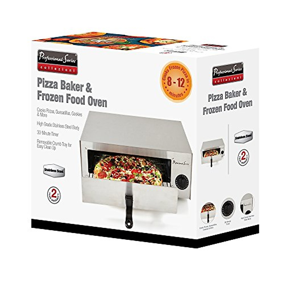 Professional Series PS75891 Pizza Oven Baker and Frozen Snack Oven, Stainless Steel