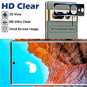 [2+2 Pack] Screen Protector, 9H Tempered Glass, Ultrasonic Fingerprint Compatible, 3D Curved, HD Clear Scratch Resistant for Google Pixel 7 Pro 5G Glass Screen Protector