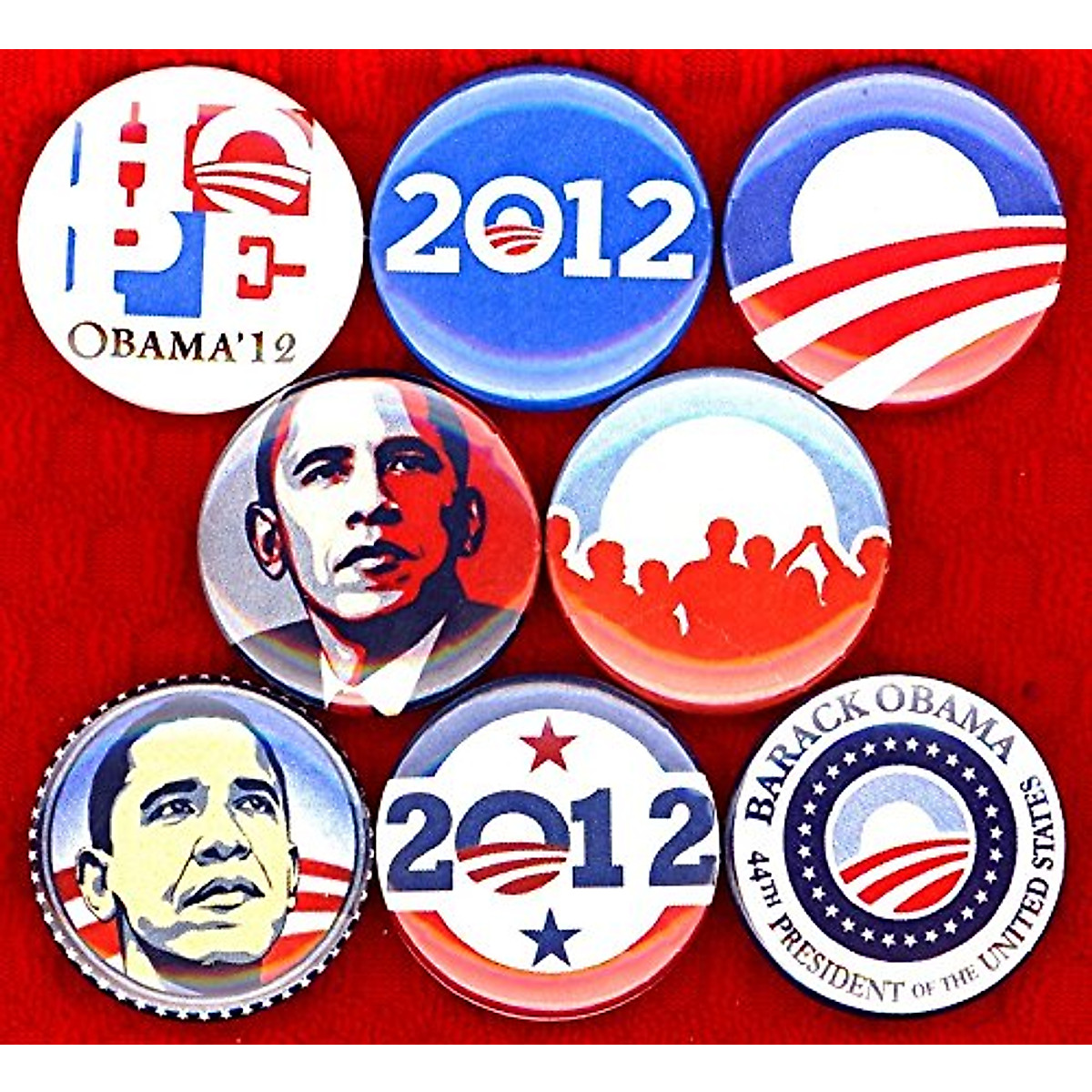 Barack Obama Set of 8 New 1" inch (25 mm) pins Button Badge 2008 2012 President Stocking Stuffer