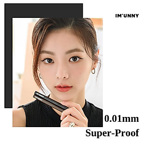 IM UNNY Skinny Fit Art Liner (A01 Kill Black), Liquid Eyeliner with 0.01mm Micro Tip for Ultra Precise Waterproof Smudge Proof Eyeliner, Longlasting with Full Pigment formula, Korean Makeup
