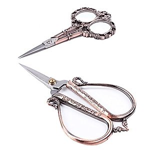 BIHRTC Vintage European Style Stainless Steel Auspicious Clouds and Plum Blossom Scissors Sewing Shears DIY Tools for Needlework,Embroidery, Sewing, Craft, Art Work & Everyday Use