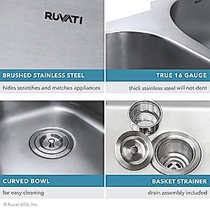 Ruvati 32-inch Undermount 50/50 Double Bowl 16 Gauge Stainless Steel Kitchen Sink - RVM4300