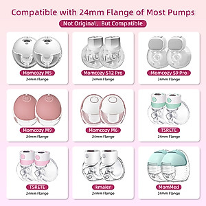 Flange Inserts 15mm for Medela,Spectra 24mm Shields/Flanges,Compatible with Momcozy S12 Pro/S9 Pro/S9/S12 Wearable Breast Pump,Reduce 24mm Nipple Tunnel Down to 15mm,4PCS