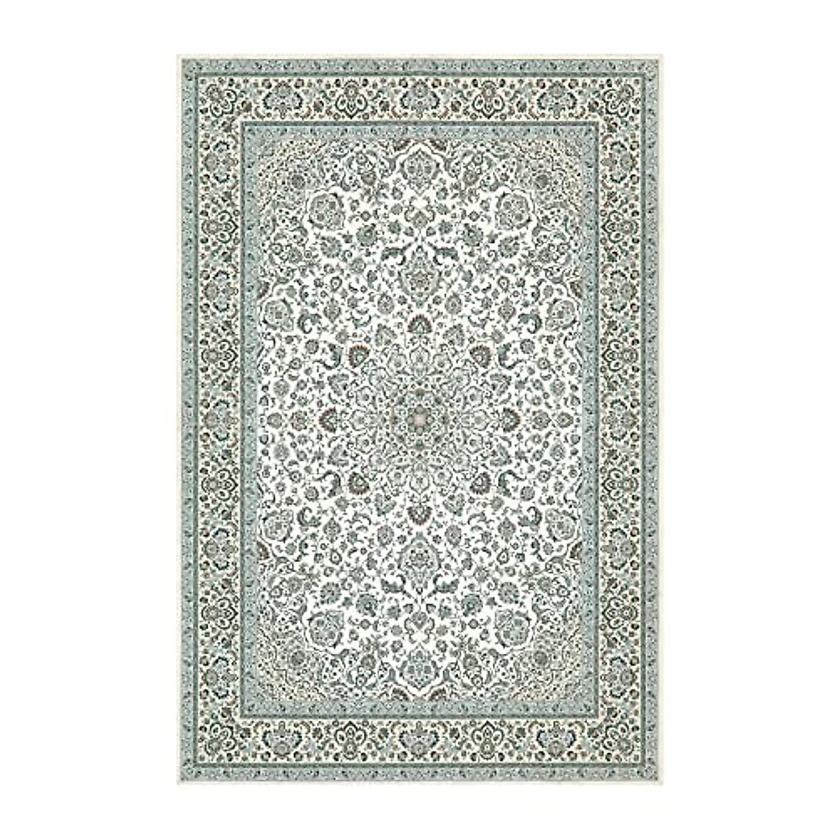 Aelenmu Area Rug Living Room Rugs: 3x5 Small Washable Non-Slip Stain Resistant Rug with Anti Slip Rubber Backing for Bedroom Dining Room Nursery Under Kitchen Table Home Office - Green