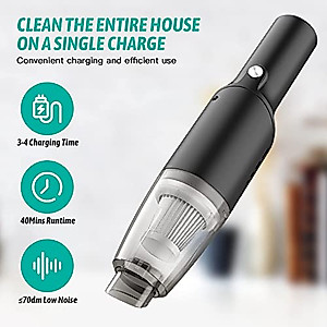 Migtory Cordless Vacuum Cleaner, 10000Pa Portable Rechargeable, Mini Handheld Vacuum Cleaner Rotatable Handle, Hand Vacuum, Small Dust Buster for Car, Home Cleaning