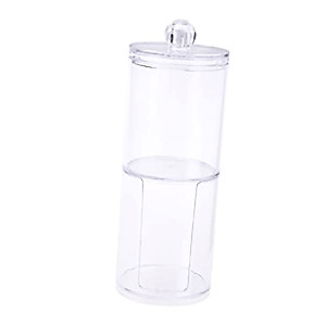 Hoement Cotton Swab Organizer Round Storage Container Pink Pump Bottles Cotton Holder Makeup Brush Holder Round Canister Water Pump Nozzle Replacement Cotton Swab Holder Makeup Containers