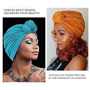 Women Turbans and Head Wraps, Skull-Caps, African Turban Flower Knot Pre-Tied Bonnet Beanie Cap for Women