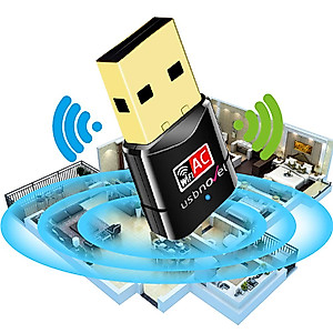 USB WiFi Adapter for PC,600Mbps Dual Band WiFi USB 802.11AC WiFi Adapter for PC Desktop Laptop,2.4GHz,5GHz USB WiFi Dongle Wireless Network Card Adapter Support Windows10/8/7/XP,Mac OS 10.9-10.15