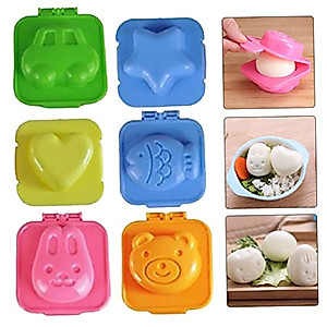 Boiled Egg Mold 3D Cartoon Plastic Egg Shaper Bento Maker DIY Tools Accessories-Cooking DIY Tools 6PCS Boiled Egg Mold,Cartoon Egg Ring Mould,3D Boiled Egg Mold,Plastic Egg Shaper