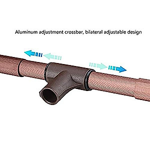 Brown Drop-Down Wardrobe Hanging Slide Rail, Adjustable Large Telescopic Wardrobe Hanger, Saving Space, Soft Reset, Bearing 30KG (Size : 890-1210mm)