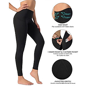 Leggings with Pockets for Women - Yoga Pants Workout Leggings High Waisted & Tummy Control Compression Legging