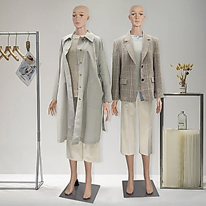 Female Mannequin Torso Dress Form Mannequin Body 69 Inches Adjustable Mannequin Dress Model Full Body Plastic Detachable Mannequin Stand Realistic Display Mannequin Head Metal Base (69 Inches-A)