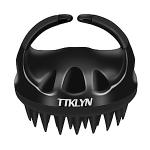 TTKLYN Hair Shampoo Brush, Scalp Care Hair Brush with Soft Silicone Scalp Massager, Black