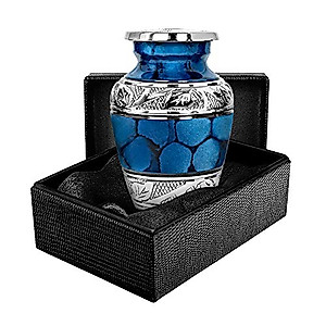 Trupoint Memorials Cremation Urns for Human Ashes - Decorative Urns, Urns for Human Ashes Female & Male, Urns for Ashes Adult Female, Funeral Urns - 1 Small Keepsake, Up to 3 oz, Blue