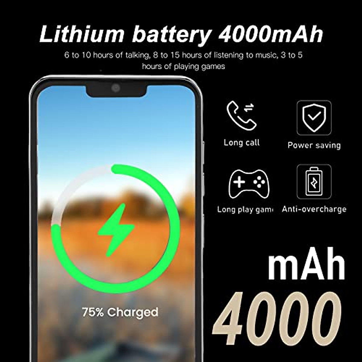 Dpofirs i13Pro Max 4G Smartphone for Android, 6.1 Inch IPS HD Screen Mobile Phone, 4GB+64GB Dual SIM Unlocked Cellphone, 5G Dual Band WiFi, 32MP+8MP Camera, Face ID, Fingerprint,4000mAh