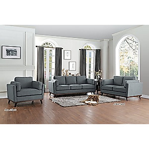 Homelegance 84", Gray Bedos Fabric Upholstered Sofa
