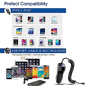 USB C Car Charger Compatible with Samsung Galaxy S23/S22/S21/S10/S20/Ultra/Plus/Note 20/10/A53/A13/5G/A03S/A12/S9/S8 Car Charger,Google Pixel 7/6/Pro/7a/6a/5/4/3/2/XL Type C Car Charger