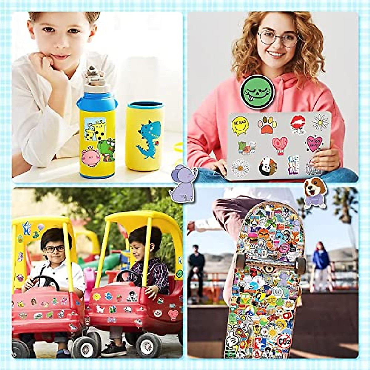 500 Pcs Colorful Vinyl Stickers Pack - Waterproof Fun