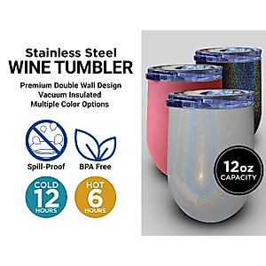 Napa Valley Napa, Ca Souvenir 12 oz White Laser Etched Insulated Wine Stainless Steel Tumbler