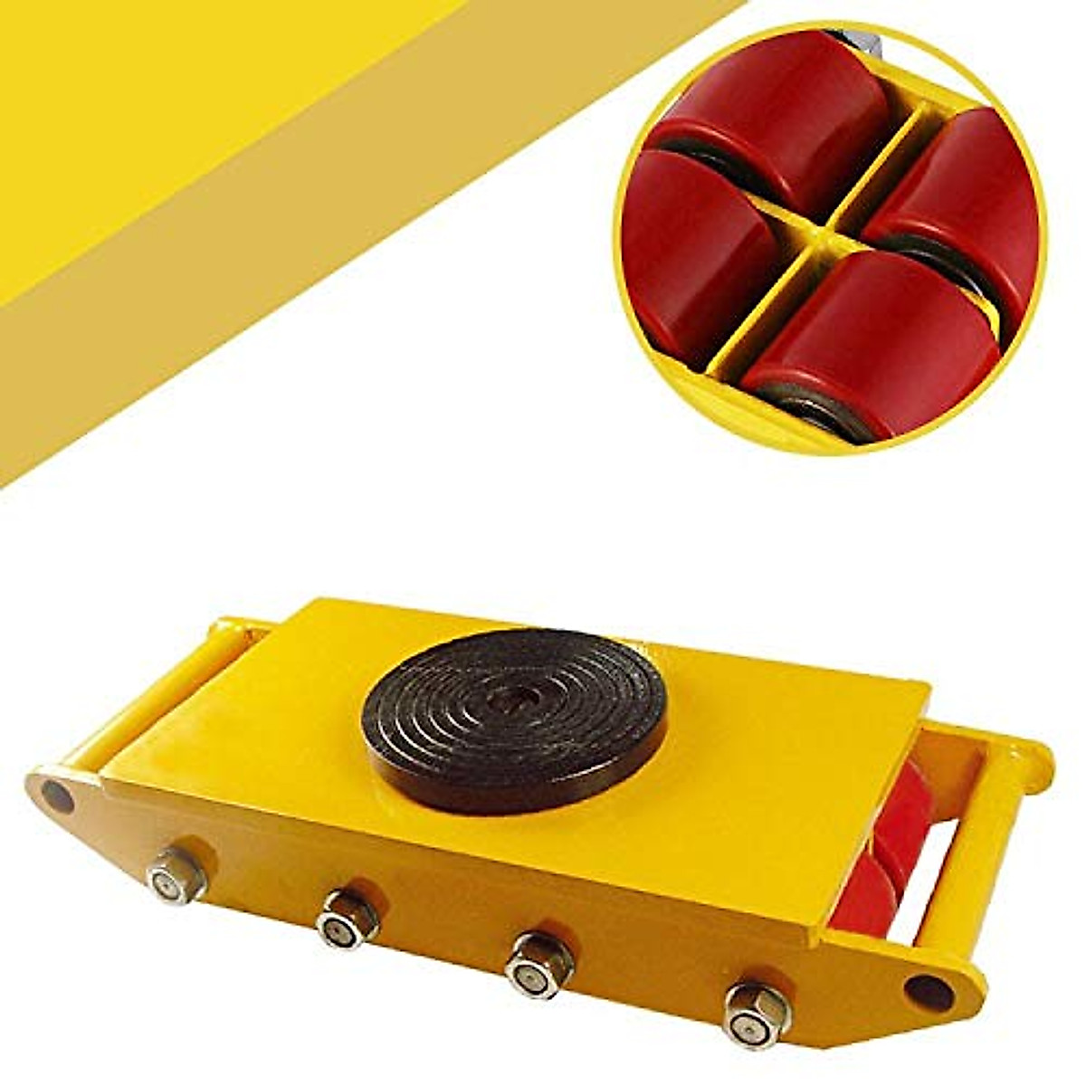 Machinery Mover, Industrial Machinery Mover 26000lb 12T Machinery Skate Polyurethane Steel Rollers Cap with 8 Rollers 360°Rotation (12T)