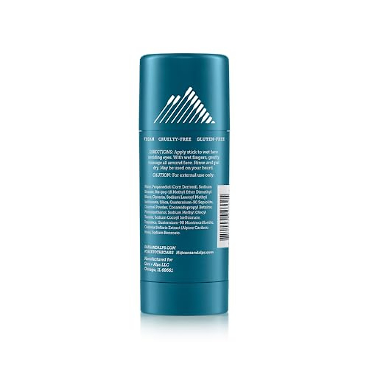 Oars + Alps Face Wash with Activated Charcoal, Valentines Gifts for Him, Dermatologist Tested Exfoliating Facial Cleanser, Travel Size, 1.2 Oz