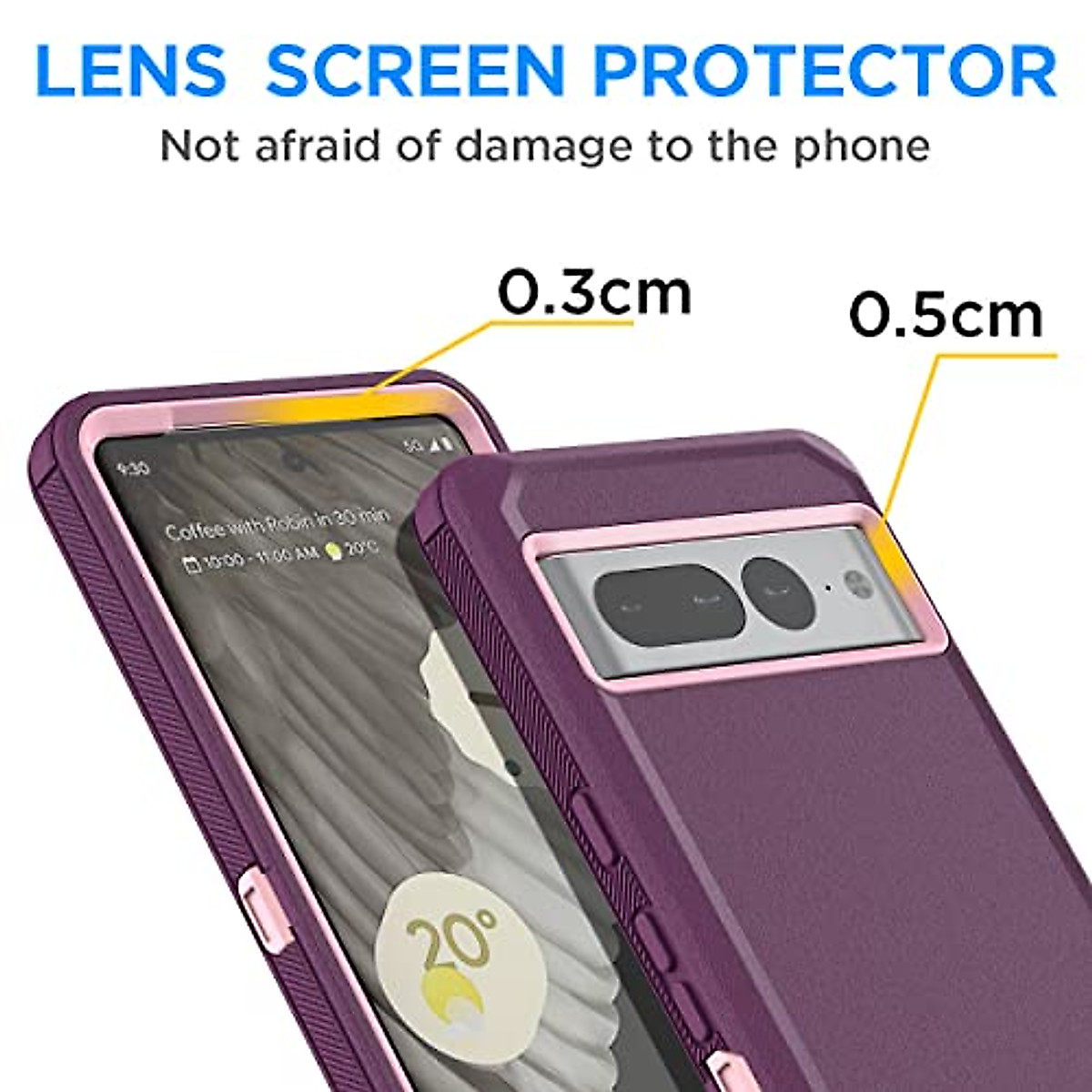 AICase for Google Pixel 7 Pro Case,Heavy Duty Drop Protection Full Body Rugged Shockproof/Dust Proof Military Protective Tough Durable for Google Pixel 7 Pro 6.7" 2022-3 Burgundy