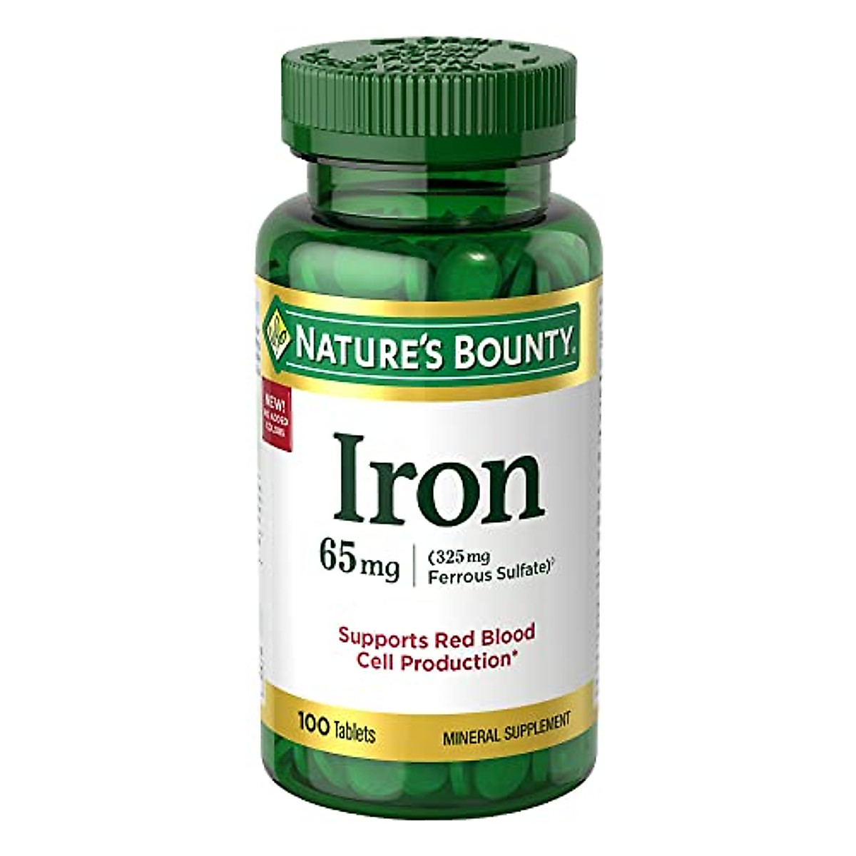 Nature's Bounty Iron 65 mg Tablets 100 Tablets, 100 each, 3-Pack