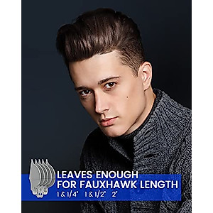 GLAKER Professional Hair Clippers for Men - Cordless Barber Clipper Hair Cutting Kit with 15 Guide Combs for Haircut, Trimming & Grooming