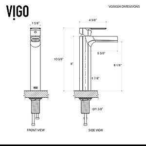 VIGO Amada 10'' H Single Handle Single-Hole Bathroom Vessel Faucet in Brushed Nickel-VG03026BN