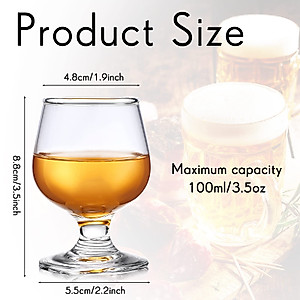 Qunclay 12 Pieces 3.5 oz Shot Glass Cute Brandy Snifter Cognac Bourbon Liquor Tequila Glasses Clear Small Sherry Whiskey Tasting Glasses for Martini Wine Drinking Liquor Beer Cup